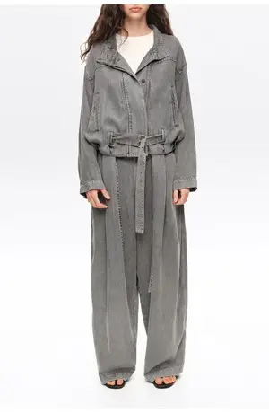 Bimba Y Lola Fluid Denim Jacket - Washed Grey