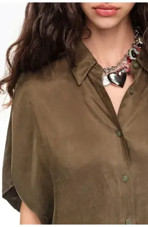 Bimba Y Lola Draped Cape Shirt