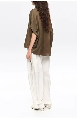 Bimba Y Lola Draped Cape Shirt