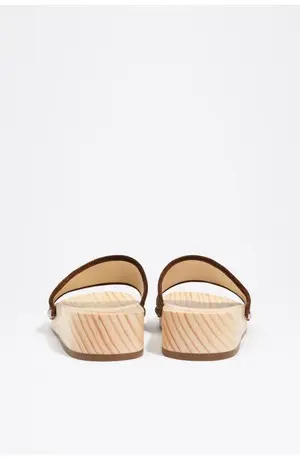 Bimba Y Lola Suede Wooden Platform Sandal