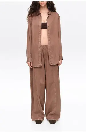 Bimba Y Lola Fluid Wide-leg Denim Trousers