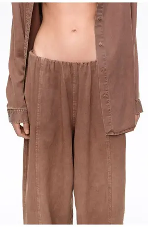 Bimba Y Lola Fluid Wide-leg Denim Trousers