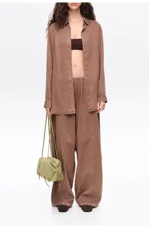 Bimba Y Lola Fluid Wide-leg Denim Trousers
