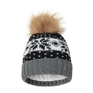 Mountain Warehouse Fair Isle Pom Pom Beanie - Black