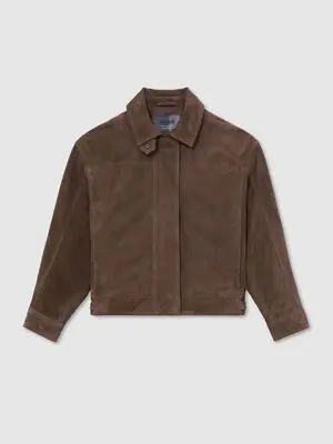 REISS Cooper Petite Suede Relaxed-fit Jacket