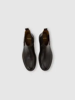 REISS Milton Leather Chelsea Boots - Dark Brown