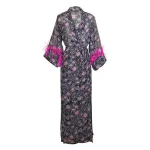 JENNAFER GRACE Marlene Wrap Dress - Black/pink