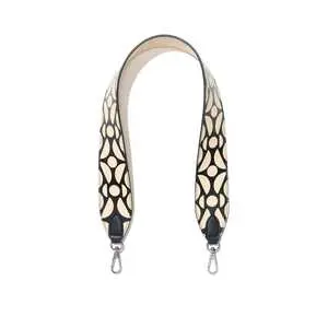 NAOA Black / White Handbag Shoulder Strap Geometric