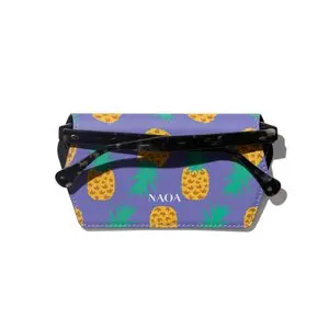 NAOA Purple / Yellow Slim Glasses Case Pineapple - Purple/yellow