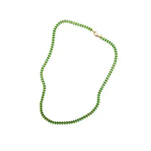 URBANE JEWELRY STUDIO Gold / Green Gold Emerald Tennis Necklace - Gold/green