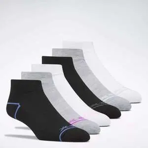 REEBOK Basic Quarter Socks 6 Pairs - Black/white/grey