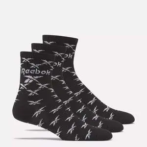 REEBOK Zone Cushion Mid Crew Socks 3 Pairs - Black
