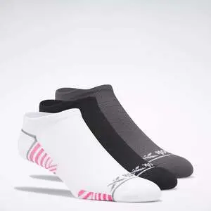 REEBOK Zoned Cushion No-show Socks 3 Pairs - Black/white/grey