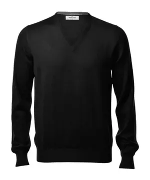 GRAN SASSO V-neck Sweater - Black