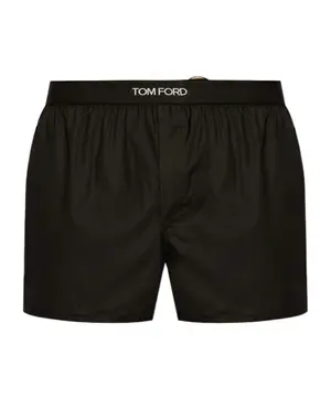 TOM FORD Logo Waistband Stretched Boxers - Black