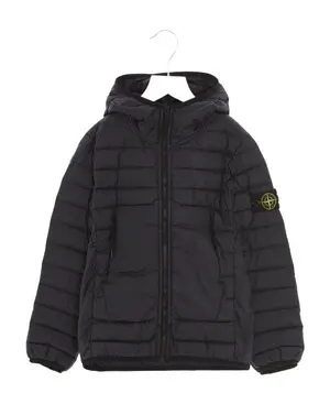 Stone Island Hooded Down Jacket - Blue