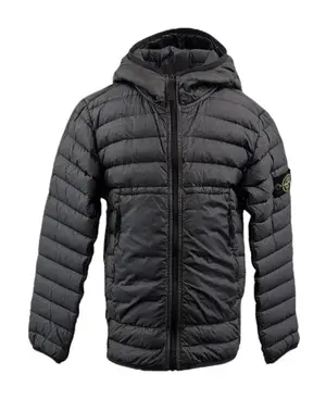 Stone Island Logo-patch Quilted Jacket - Charcoal-grey