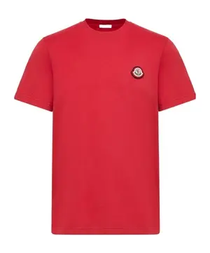 Moncler Logo Cotton Jersey T-shirt - Red
