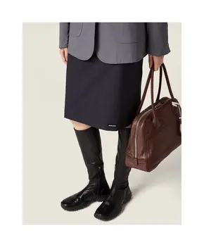 Miu Miu Stretch Poplin Skirt - Black