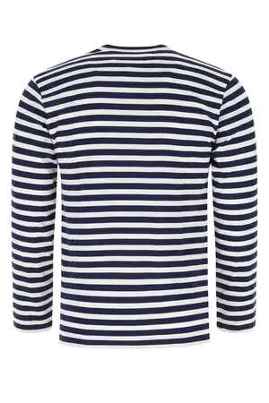 Play Comme Des Garcon Striped Heart Long-sleeve Top