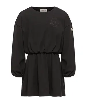 Moncler Embroidered Flowers Long Sleeve Cotton Dress