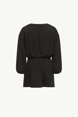 Moncler Embroidered Flowers Long Sleeve Cotton Dress