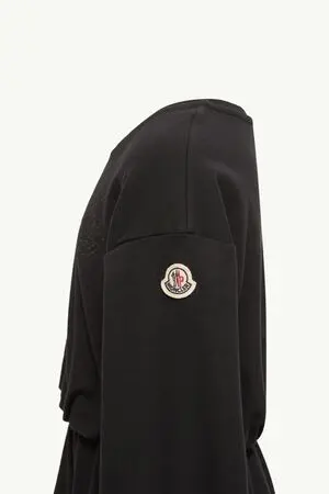 Moncler Embroidered Flowers Long Sleeve Cotton Dress