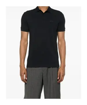 Hugo Boss Logo Embroidered Short-sleeved Polo Shirt - Black