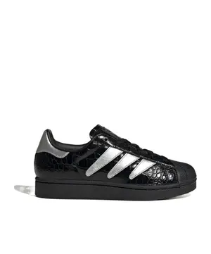 Adidas Superstar Ii W Striped Lace-up Sneakers - Core Black/silver Metal