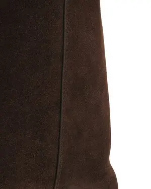 THE ROW Calfskin Leather Tote Bag - Dark Brown Ans