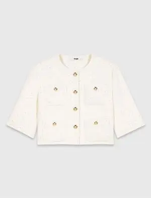 Maje Short-sleeved Tweed Jacket