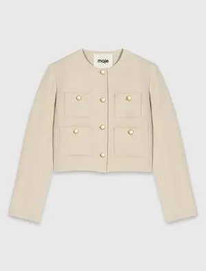 Maje Short Linen-blend Jacket