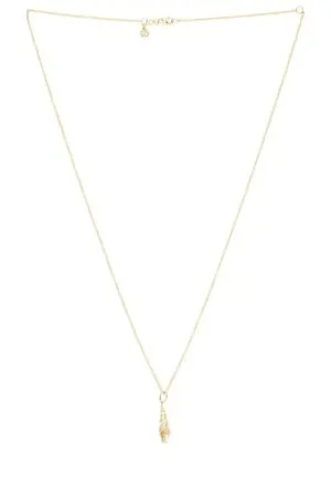 SYDNEY EVAN Long Shell Charm Necklace In Metallic - Gold