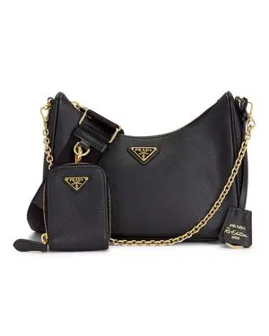 FWRD RENEW Prada Saffiano Re-edition 2005 Shoulder Bag - Black