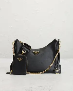 FWRD RENEW Prada Saffiano Re-edition 2005 Shoulder Bag - Black