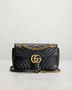 FWRD RENEW Gucci Gg Marmont Shoulder Bag - Black