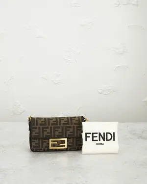 FWRD RENEW Fendi Mini Ff 1974 Baguette Shoulder Bag - Brown