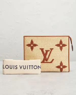 FWRD RENEW Louis Vuitton Monogram Giant Raffia Toiletry Pouch 26 - Neutral
