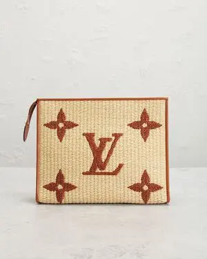 FWRD RENEW Louis Vuitton Monogram Giant Raffia Toiletry Pouch 26