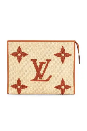 LOUIS VUITTON Louis Vuitton Monogram Giant Raffia Toiletry Pouch 26 In Neutral
