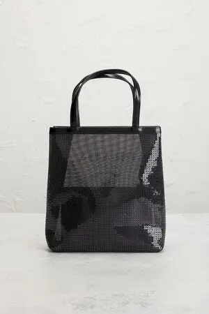 Prada Rete Paillettes Tote Bag - Black