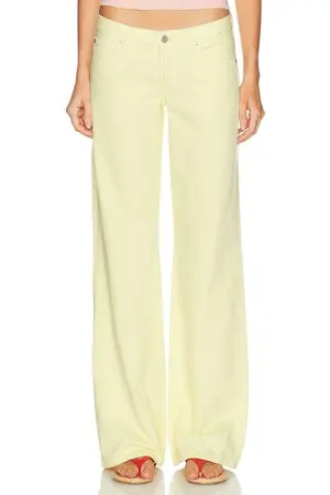 FRAME The Gray Wide Leg Jeans In Yellow - Limoncello