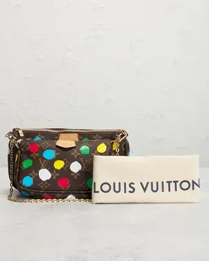FWRD RENEW Louis Vuitton X Yayoi Kusama Painted Dots Monogram Multi Pochette Accessoires Shoulder Bag - Brown