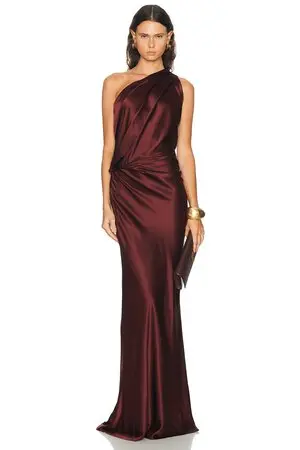 THE SEI Draped One-shoulder Gown