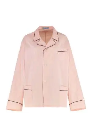 Prada Practical Cotton Shirt With Chest Pocket And Two Front Pockets - Pink
