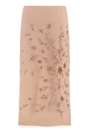 Fendi Antiqued Tulle Midi Skirt For - Pink