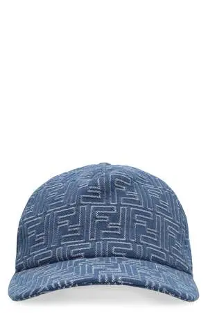 Fendi S All-over Ff Logo Baseball Cap - Denim