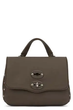 ZANELLATO Postman Small Leather Handbag With Structured Shape - Mud