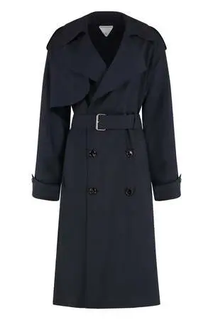 Bottega Veneta Double-breasted Wool Trench Jacket With Belt