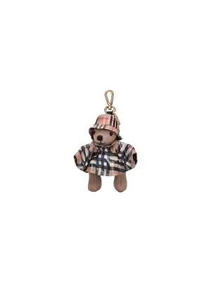Burberry Check Print Bear Bag Charm - Beige